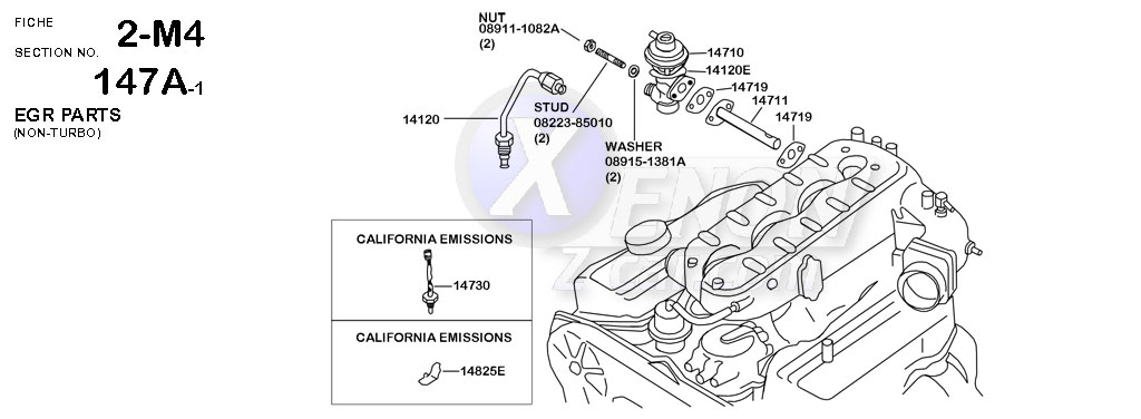XenonZcar.com Z31 Fiche EGR Parts Section 2M-4-147a